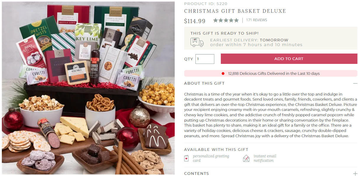 Christmas Gift Baskets - Flowers - Table Centerpieces