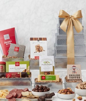 Gift Towers Next Day Delivery Belgian Chocolate Fruit Nuts Snacks