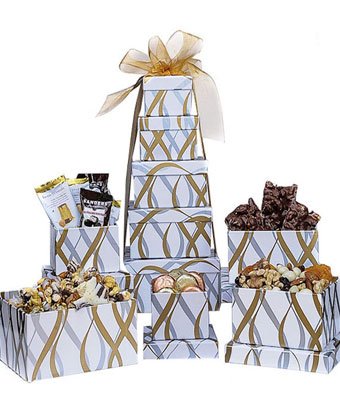 Gift Towers Next Day Delivery Belgian Chocolate Fruit Nuts Snacks